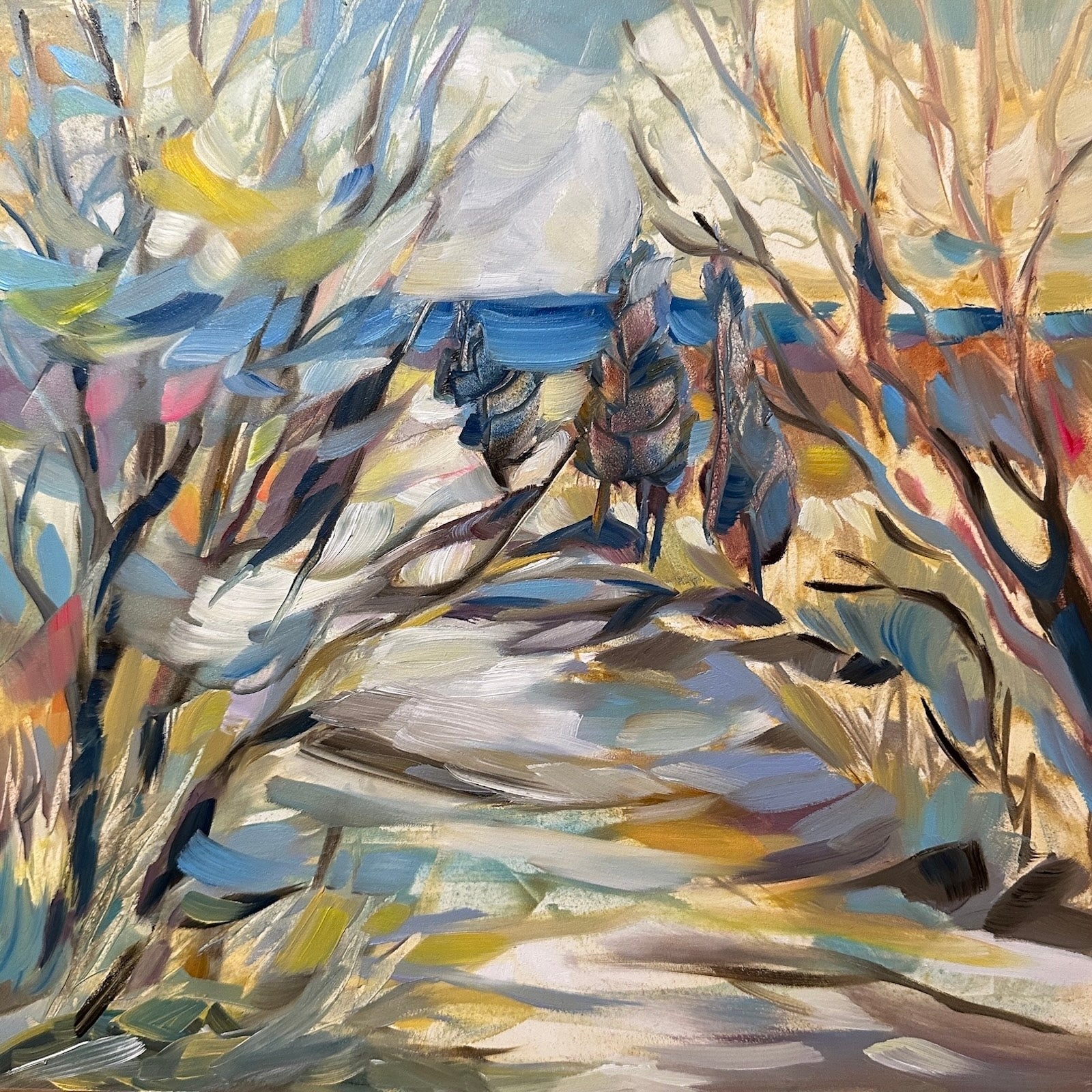 Elizabeth Gartner Howe - Seeking The Sun - Oil on wood panel/ Edges st ...