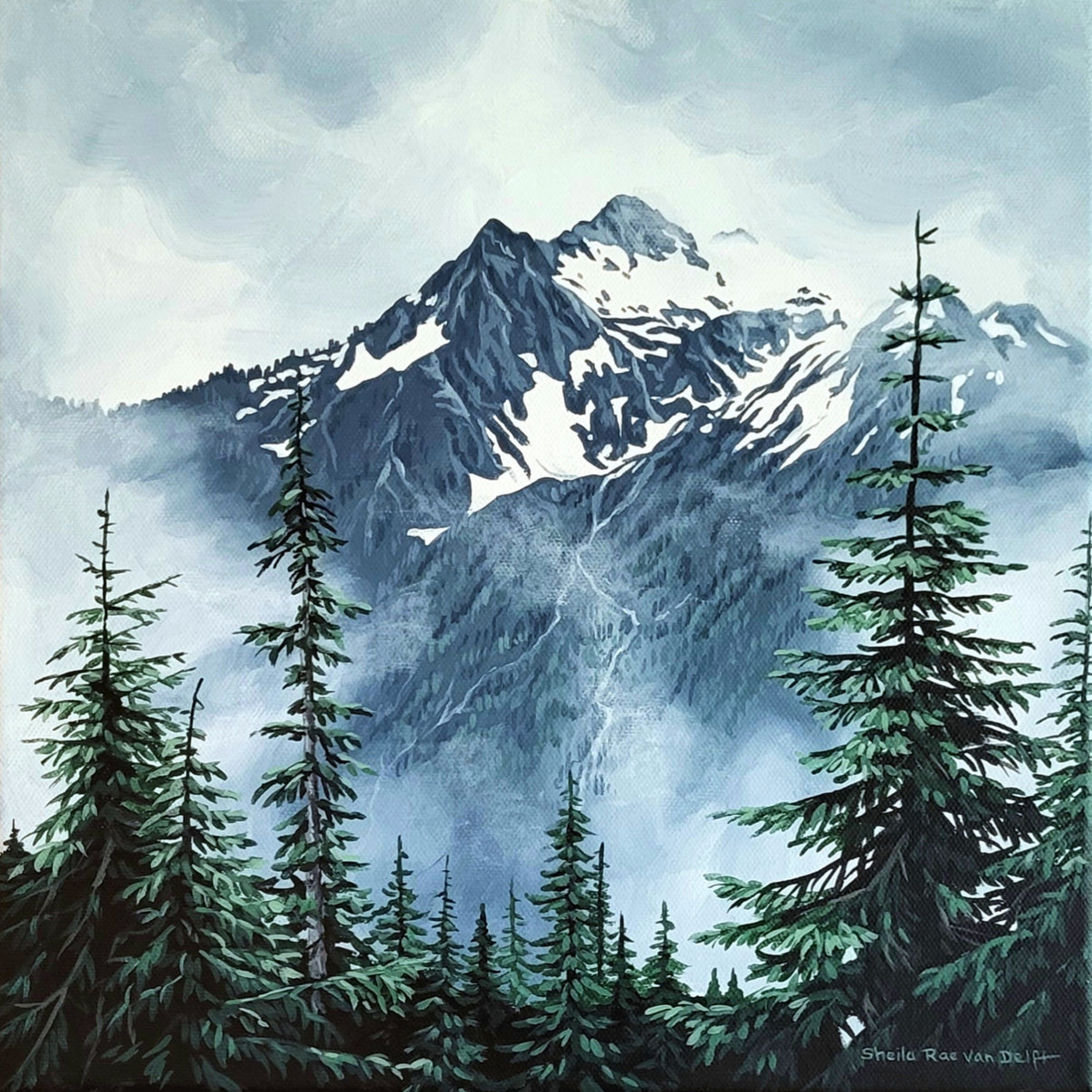 Sheila Rae Van Delft - Past the Trees - Acrylic on canvas – Square Foot ...