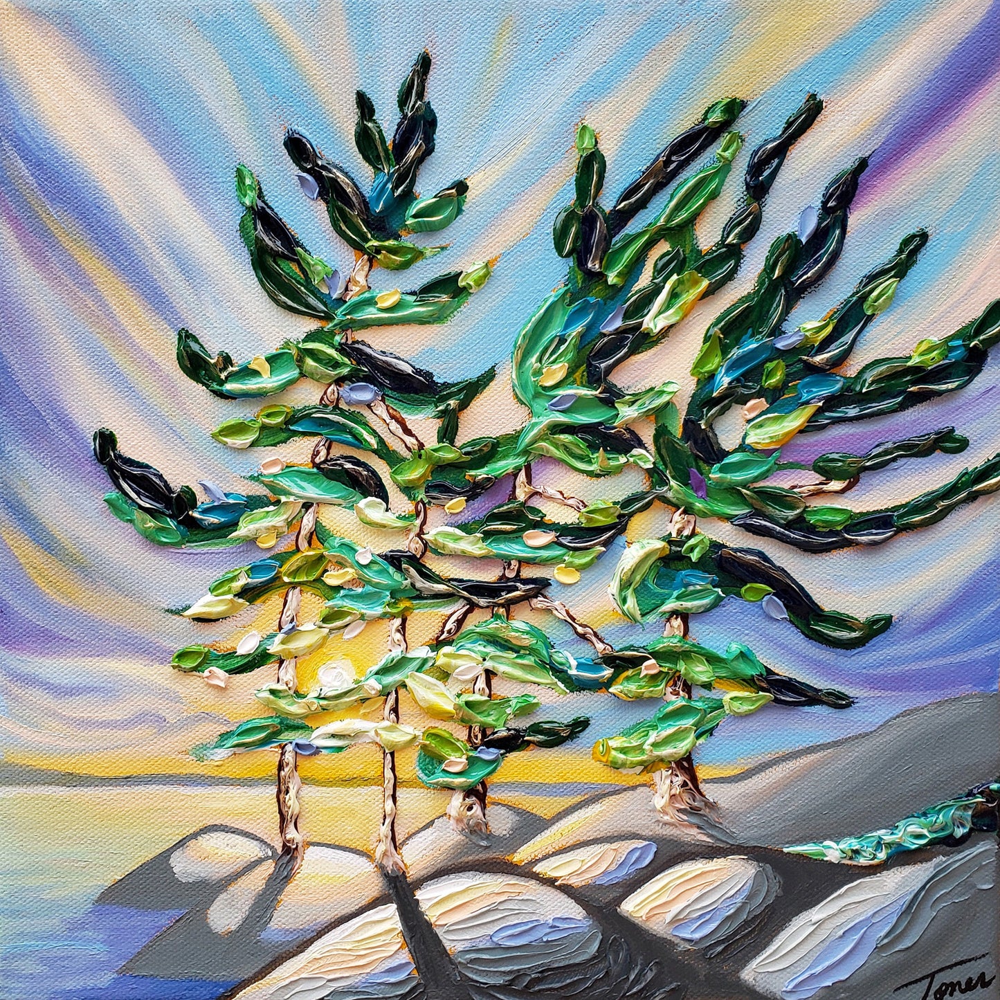 Ashley Toner - Inner Glow - Oil and acrylic on 1.5inch canvas – Square ...